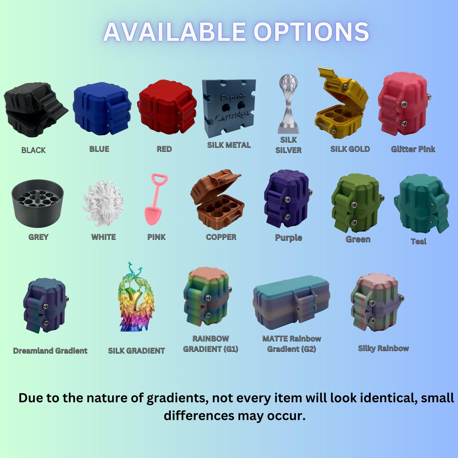 3ml Peptide Storage Box, multiple sizes and colors. – PEPTIDECASES.COM